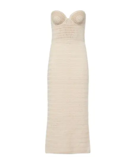 Magda Butrym Crochet Cotton Corset Dress - Nude