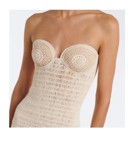 Magda Butrym Crochet Cotton Corset Midi Dress