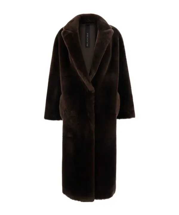BLANCHA Coat With Notched Collar In Fur