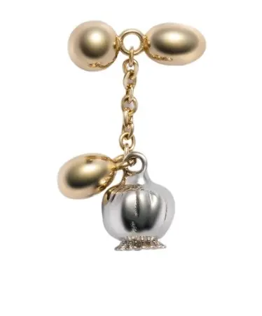 LEMAIRE Thistle Buttonhole Ornament In Brass - Gray