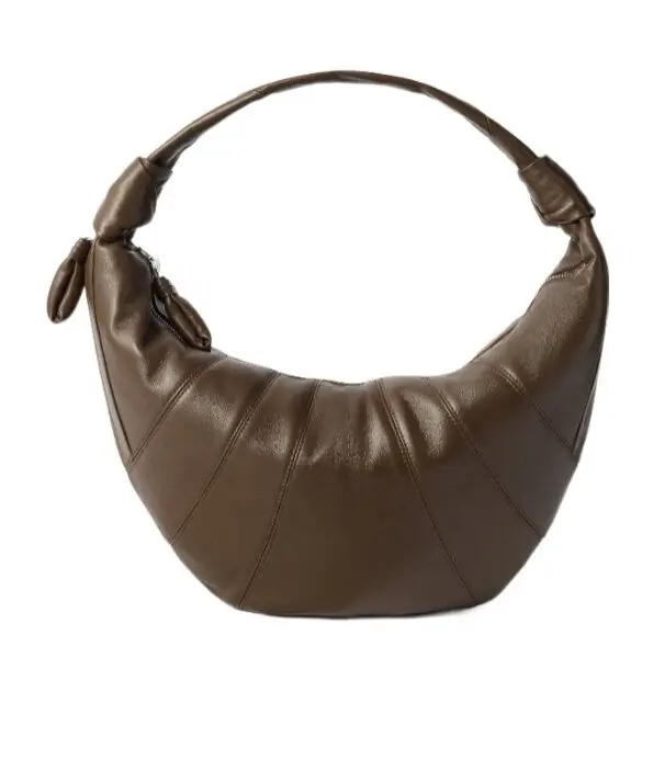 LEMAIRE Fortune Croissant Bag In Leather - Otter