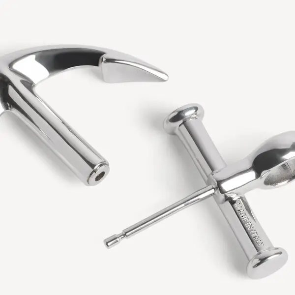 Balenciaga Anchor Earrings In Silver