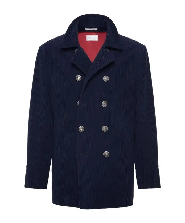 Brunello Cucinelli Corduroy Double-breasted Jacket - Black