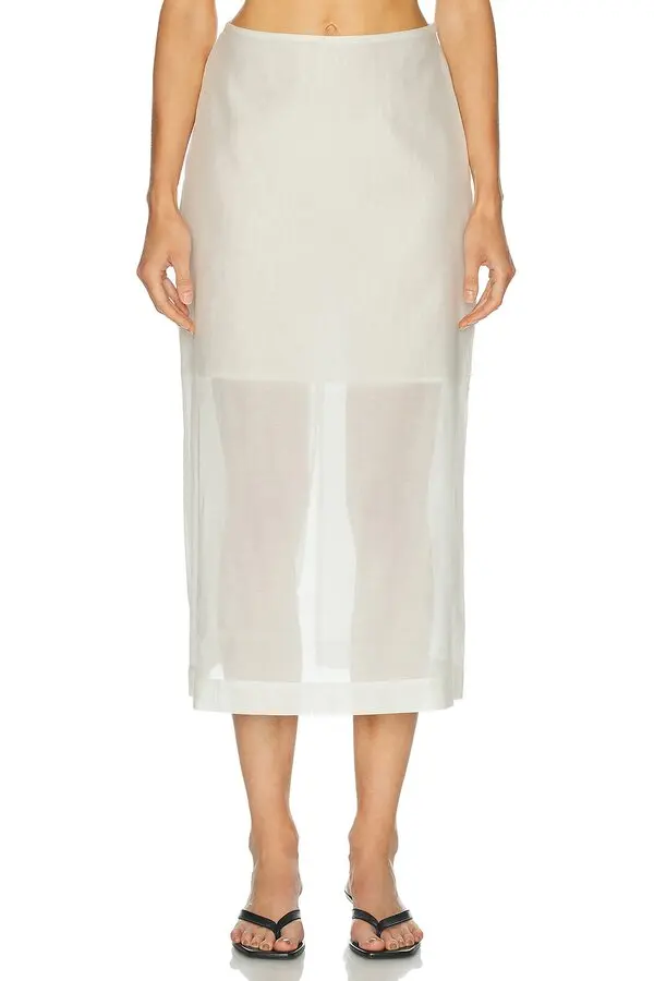 BY MALENE BIRGER Esta Soft Organza Skirt In White - Soft White