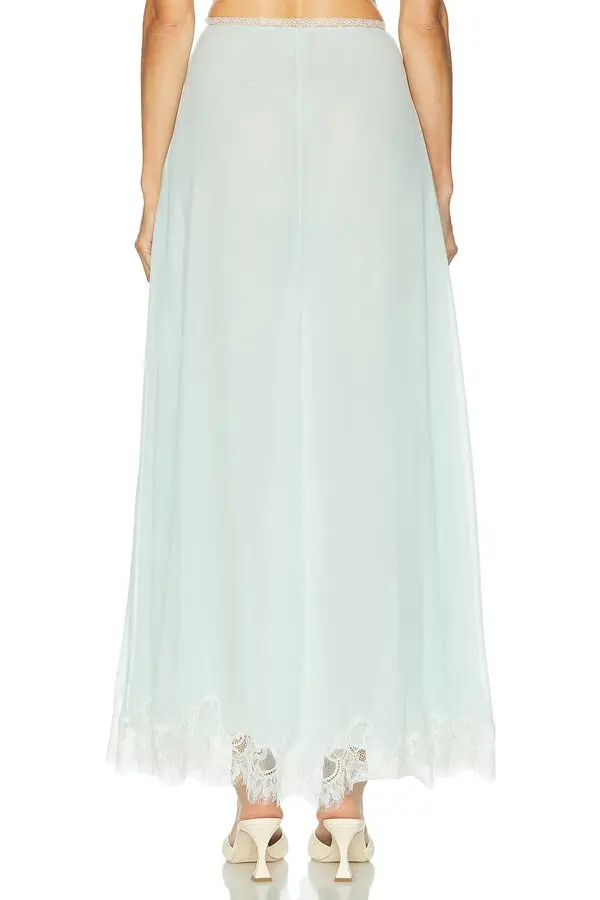 LoveShackFancy Sybel Skirt In Mint