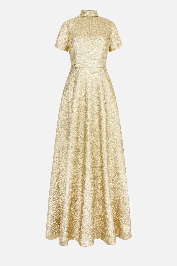 EMILIA WICKSTEAD Malinda Dress In Metallic Cloqu - Gold