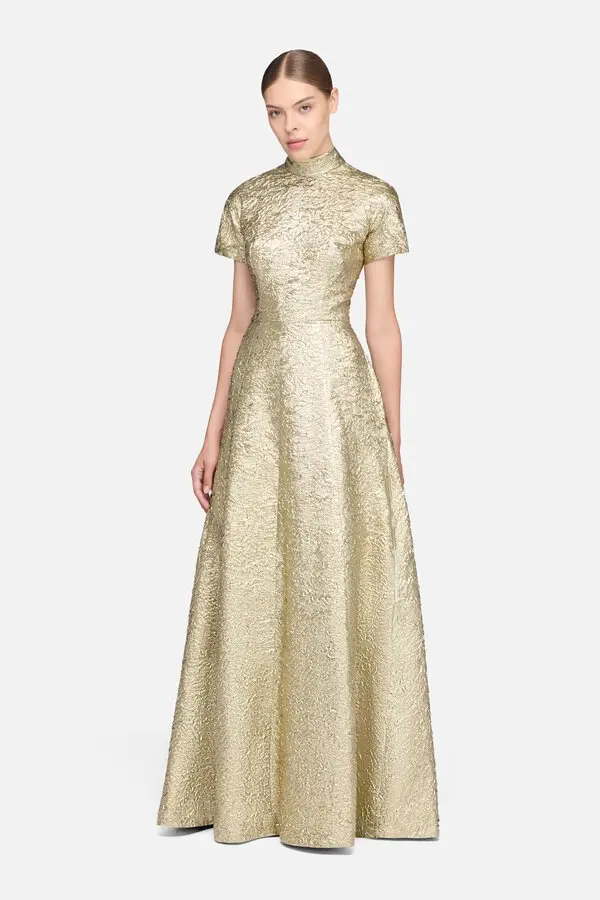 EMILIA WICKSTEAD Malinda Dress In Metallic Cloqu - Gold