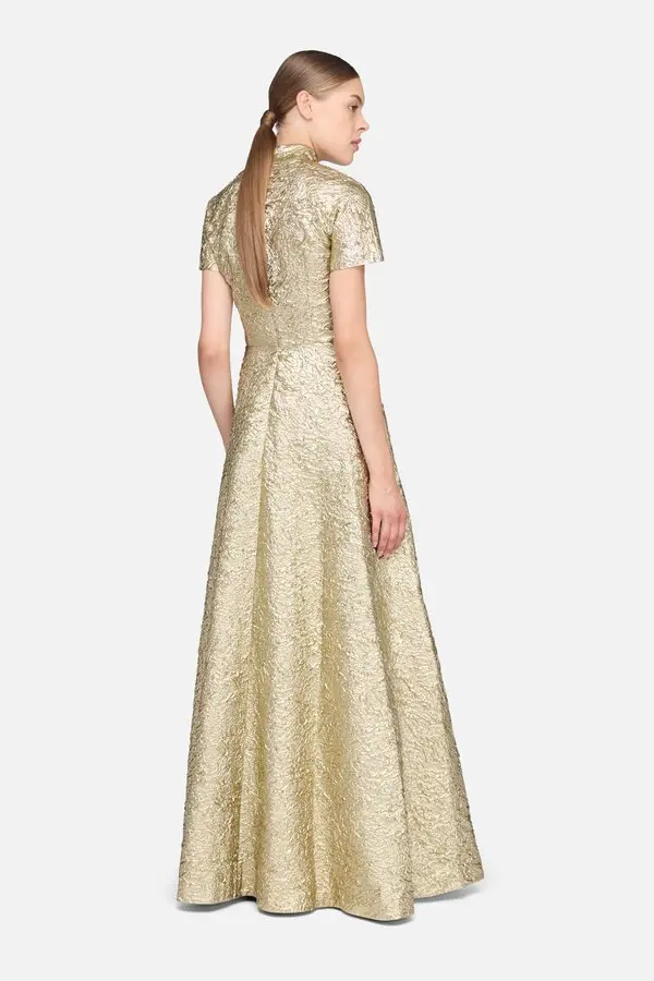 EMILIA WICKSTEAD Malinda Dress In Metallic Cloqu - Gold