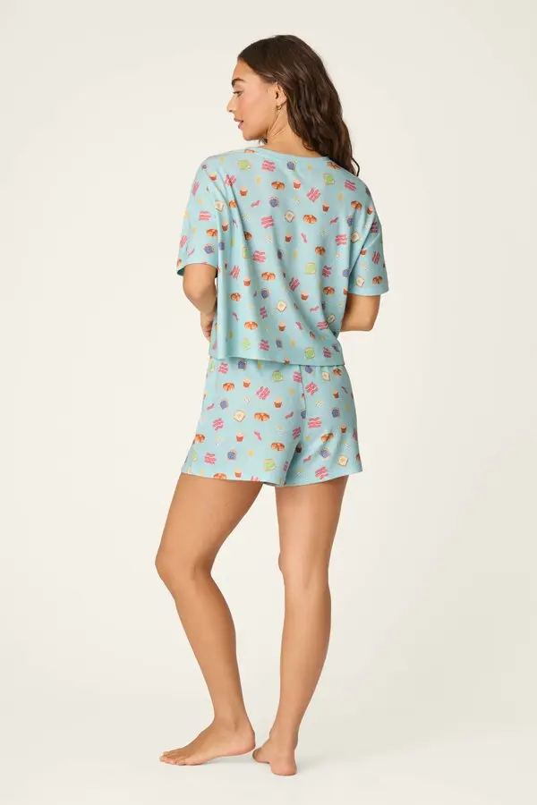 PJ Salvage Boyfriend Boxer Sunday Brunch Short Pajama Set
