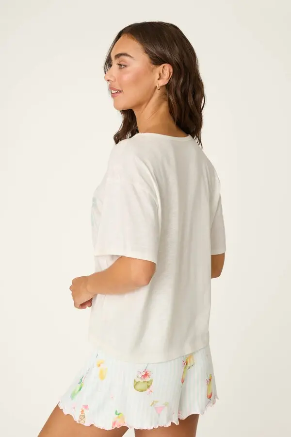 PJ Salvage Cotton 'happy Hour' Graphic T-shirt