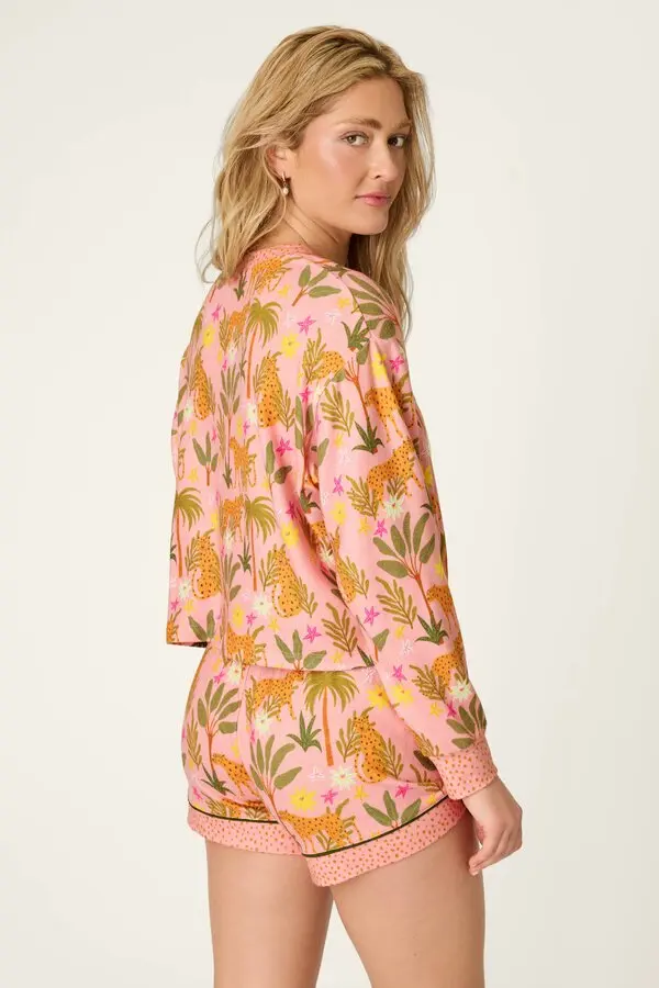 PJ Salvage In The Jungle" Leopard Safari Long Sleeve Top