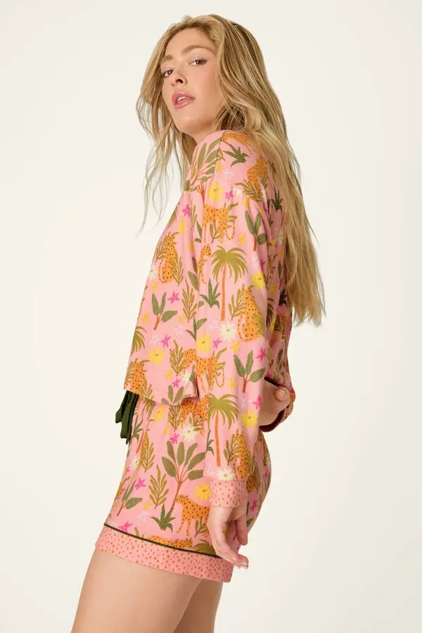 PJ Salvage In The Jungle" Leopard Safari Long Sleeve Top