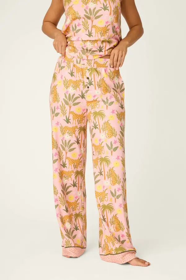 PJ Salvage In The Jungle Leopard Safari Open Leg Pants