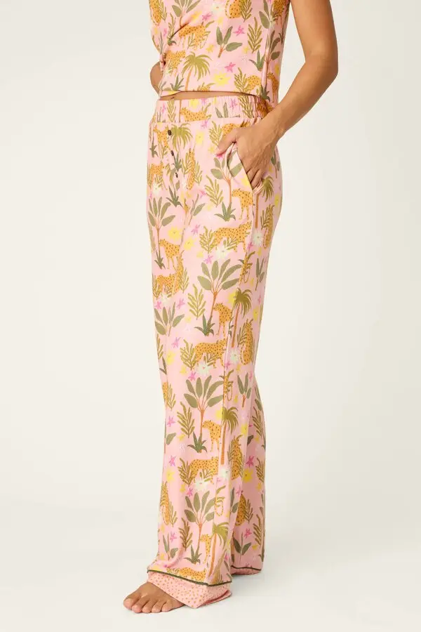 PJ Salvage In The Jungle Leopard Safari Open Leg Pants