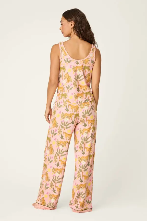 PJ Salvage In The Jungle Leopard Safari Long Pajama Set