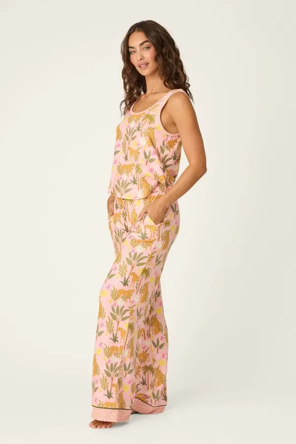 PJ Salvage In The Jungle Leopard Safari Long Pajama Set