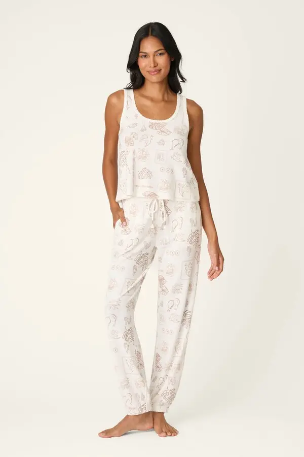 PJ Salvage Botanical Print Cropped Tank