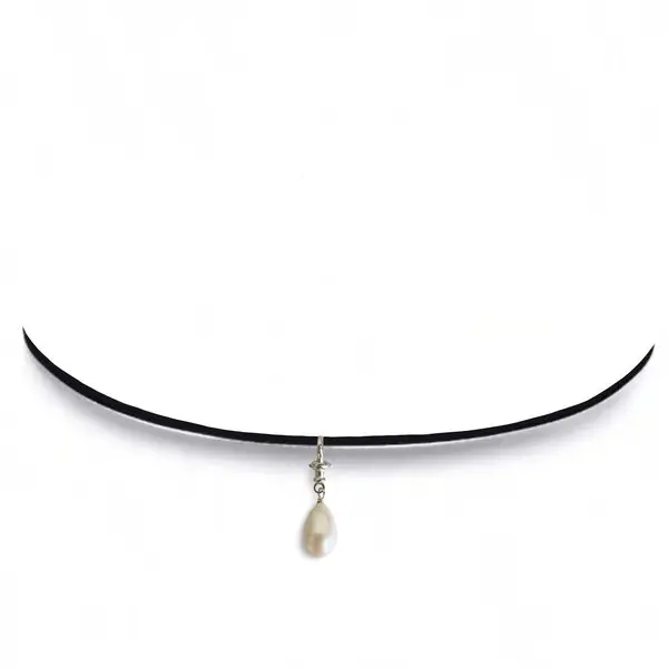 LENI JAMES The Francesca Pearl Drop Choker