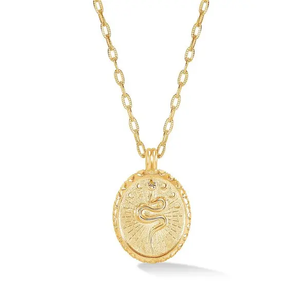 DOWER & HALL Snake Talisman Necklace - Gold
