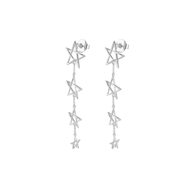 LUCY QUARTERMAINE Rhodium-plated Sterling Star Drop Earrings