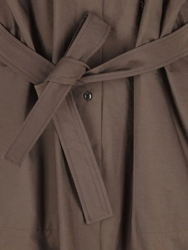 Brunello Cucinelli Cotton Shirt Dress With Sequin Embellishment - Brown