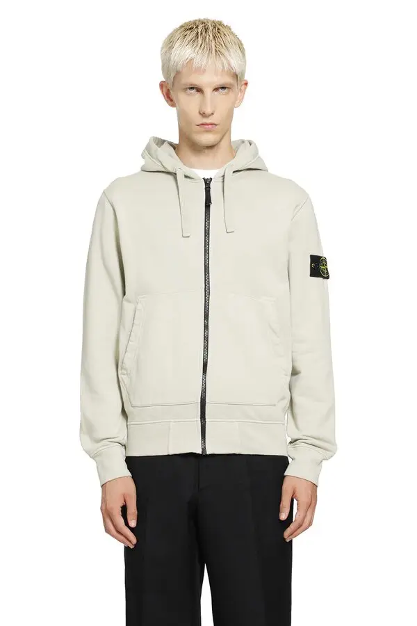 Stone Island Organic Cotton Fleece Zip-up Hoodie
