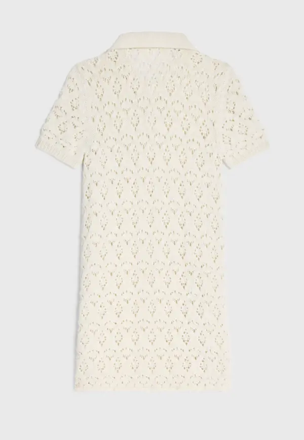 Celine Pointelle Mini Dress - White