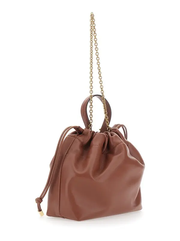 Chloé Icons' Shoulder Bag With Drawstring Closure And Leather Chain Strap In Leather For