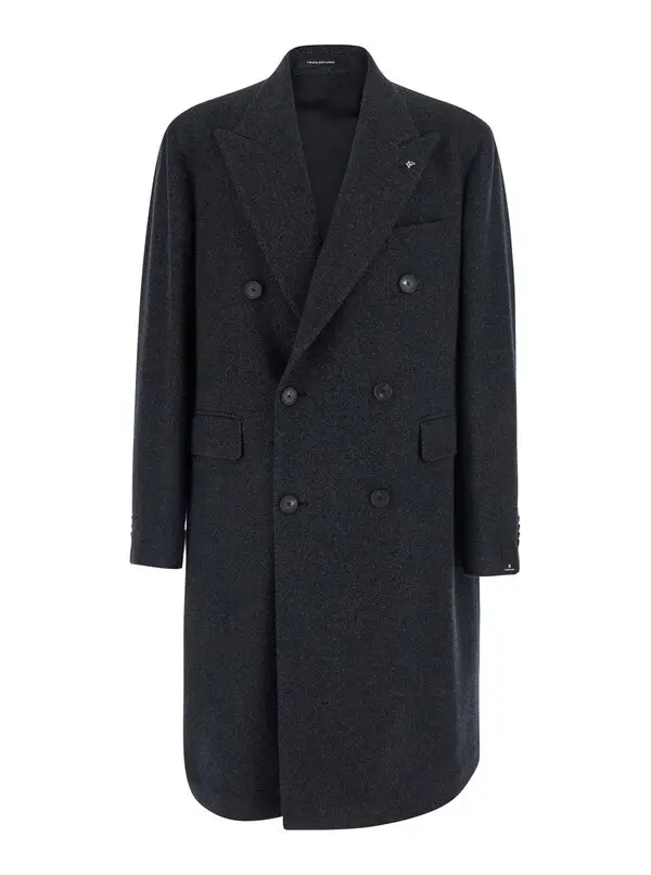 Tagliatore Coat With Notched Revers And Button Front Closure In Tech Fabric