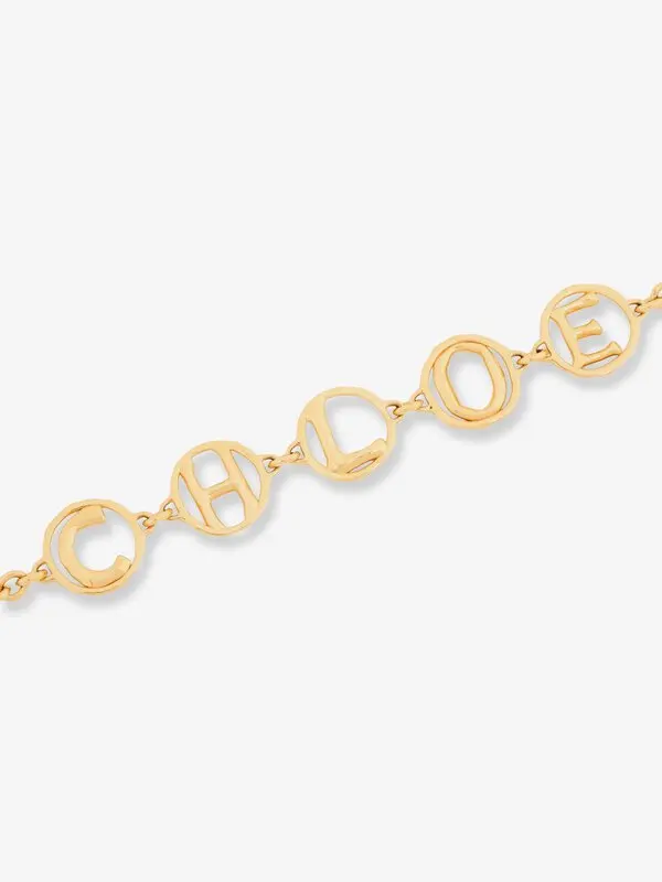 Chloé Brass Script Necklace - Multicolor