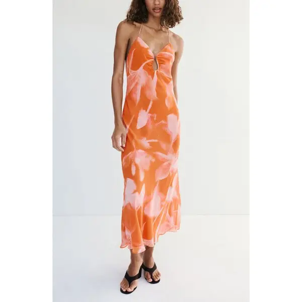 Mango Floral Printed Flowy Dress
