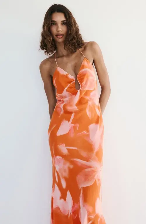 Mango Floral Printed Flowy Dress