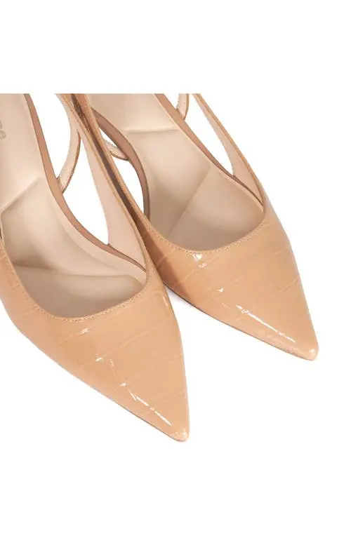 Dune London Cyan Slingback Pointed Toe Kitten Heel Pump