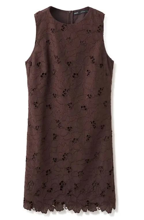 Mango Floral Embroidered Cutout Dress