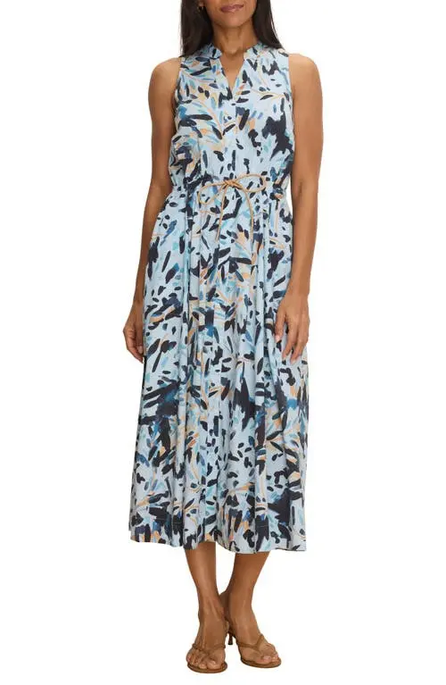 NIC+ZOE Garden Shade Sienna Midi Dress - Blue Multi