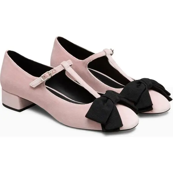 STUART WEITZMAN Ariella T-strap Pump - Ballet/black
