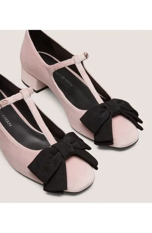 STUART WEITZMAN Ariella T-strap Pump - Ballet/black