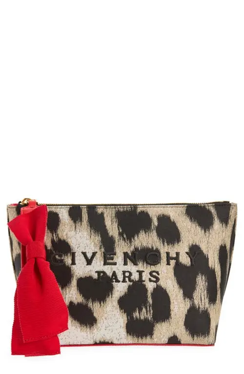 Givenchy Small Logo Zip Pouch - Black/beige