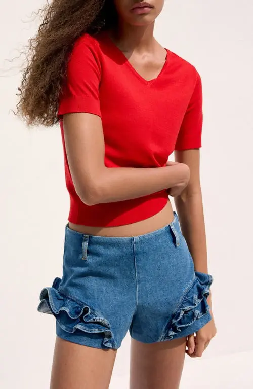 Mango V-neck Sweater - Red