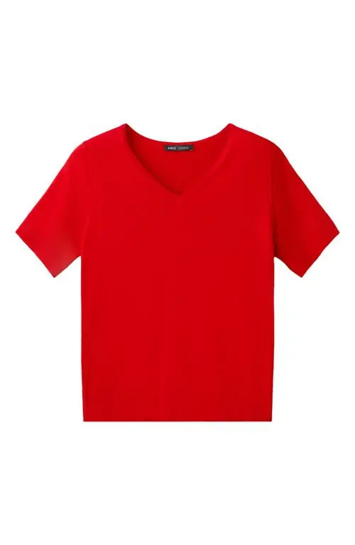 Mango V-neck Sweater - Red
