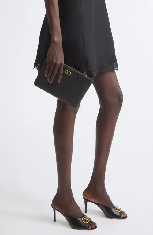 Valentino Garavani Medium Vlogo Leather Pouch