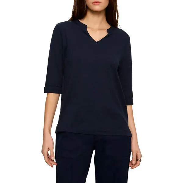 Sanctuary Dolce Notch Neck Top - Navy Blue