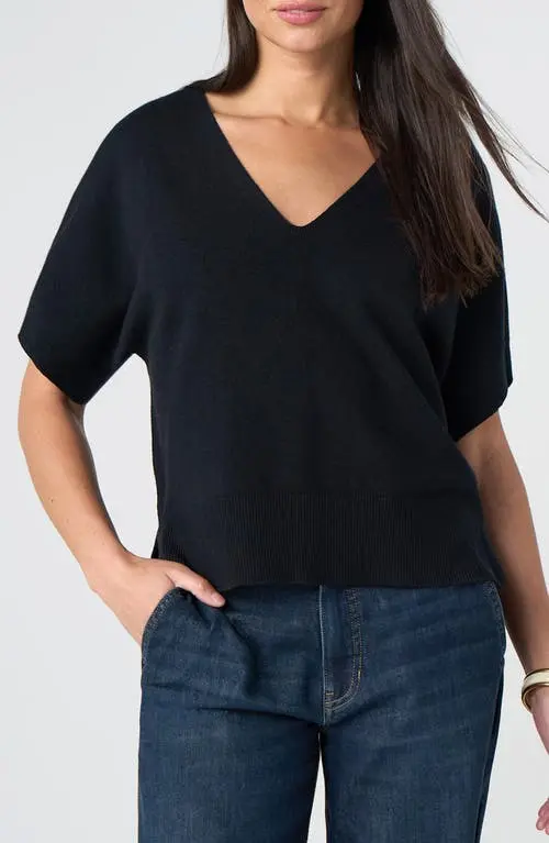 LIVERPOOL V-neck Dolman Pullover - Black