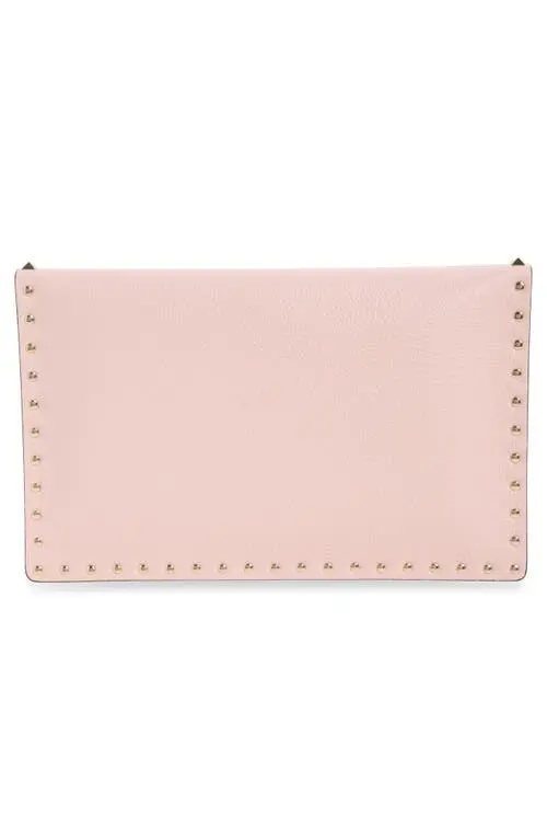 Valentino Garavani Rockstud Leather Clutch - Rose Quartz
