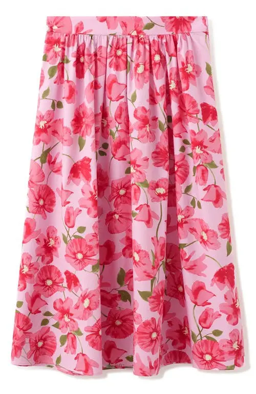 Mango Floral Cotton Midi Skirt