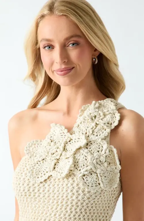 Guess Alicia One-shoulder Crochet Minidress