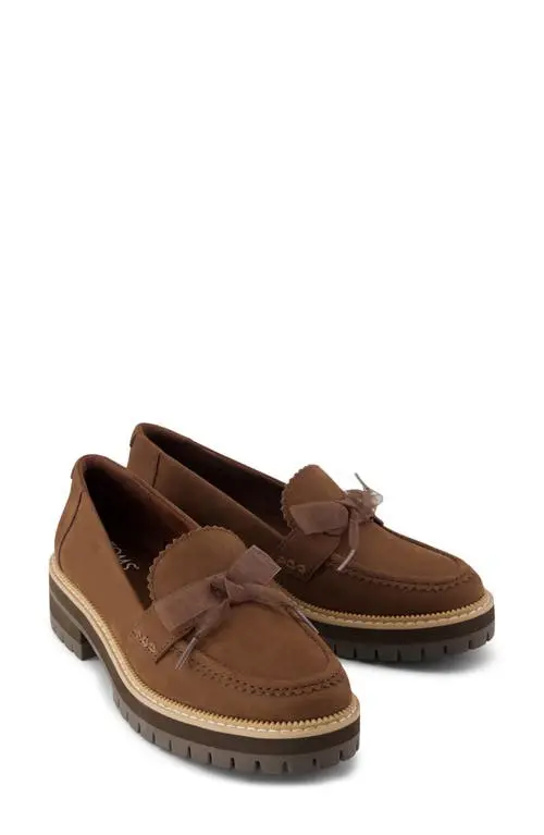 Toms Cara Bow Platform Loafer - Dark Brown