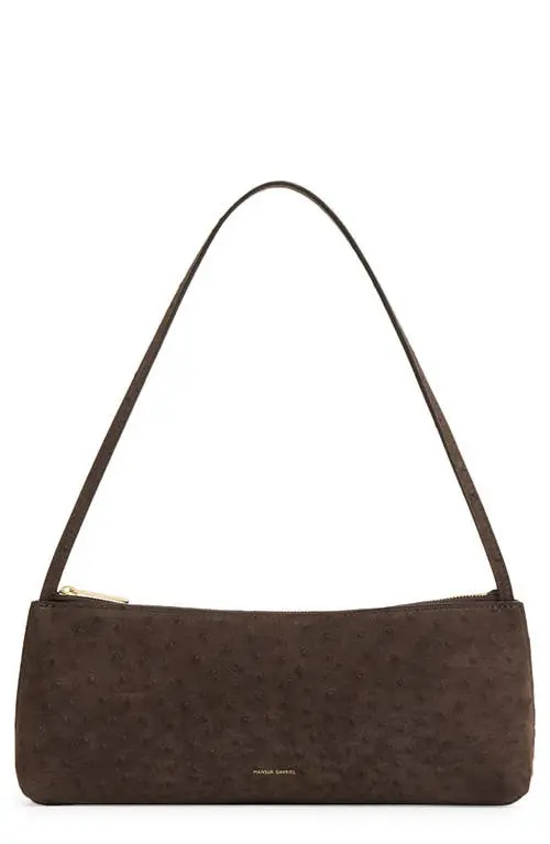 MANSUR GAVRIEL Gaia Ostrich Embossed Suede Baguette Bag