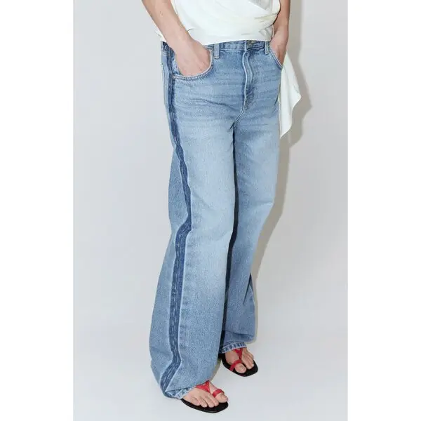 Mango Mid Rise Straight Leg Jeans