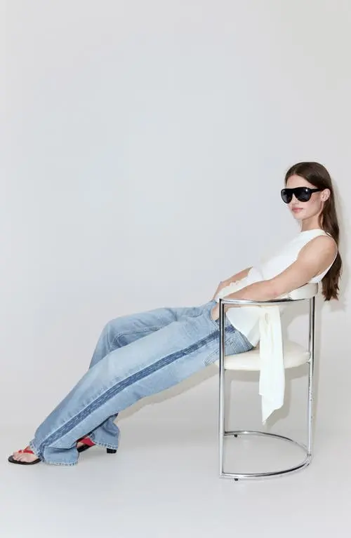 Mango Mid Rise Straight Leg Jeans